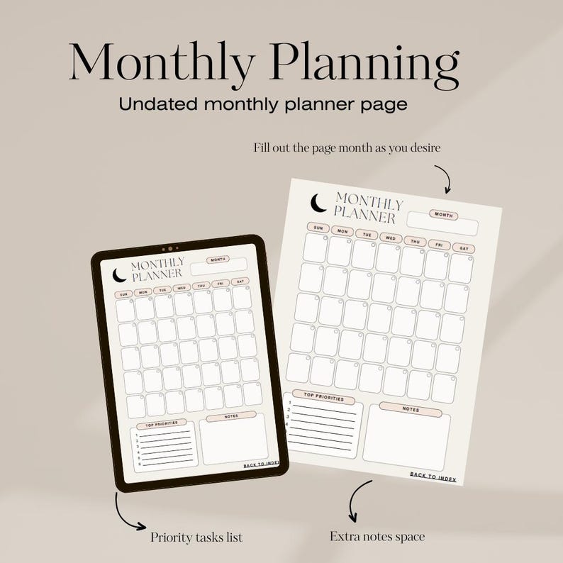 2025 Digital Planner, Daily, Weekly, 2025 Dated Monthly, Undated Monthly, Yearly Pages ...
