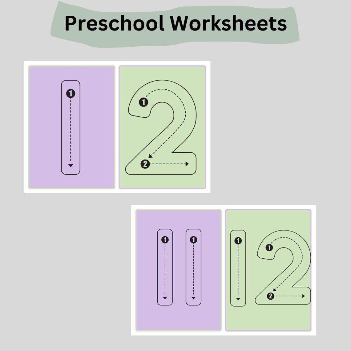 Number Tracing Flash Cards Worksheets (homeschool, Preschool, Toddler ...
