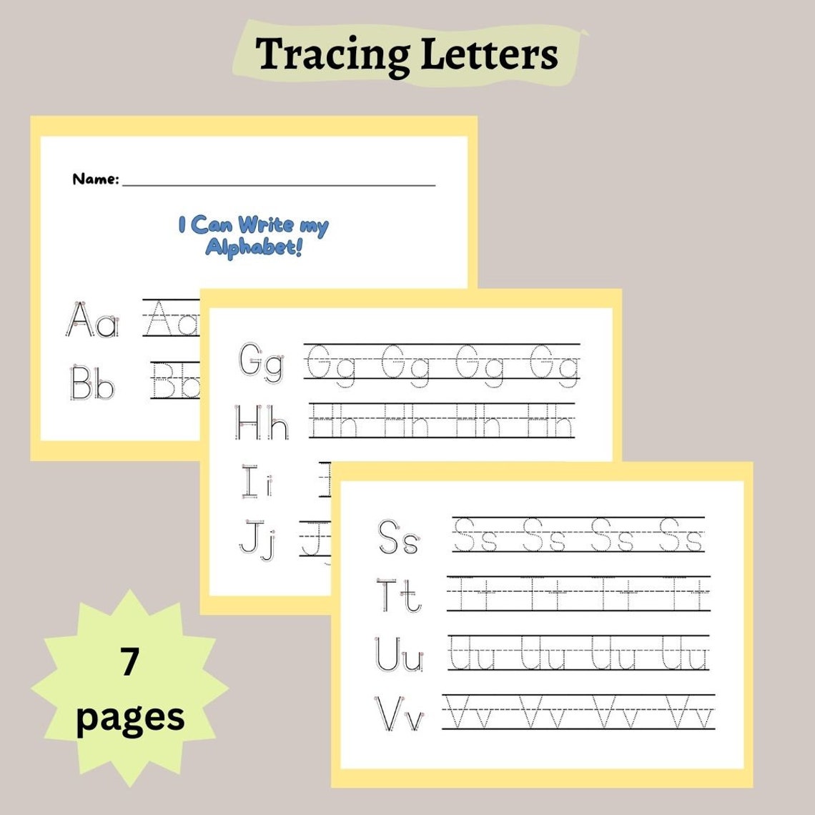 Alphabet and Number Tracing Worksheets, Preschool Learning ...