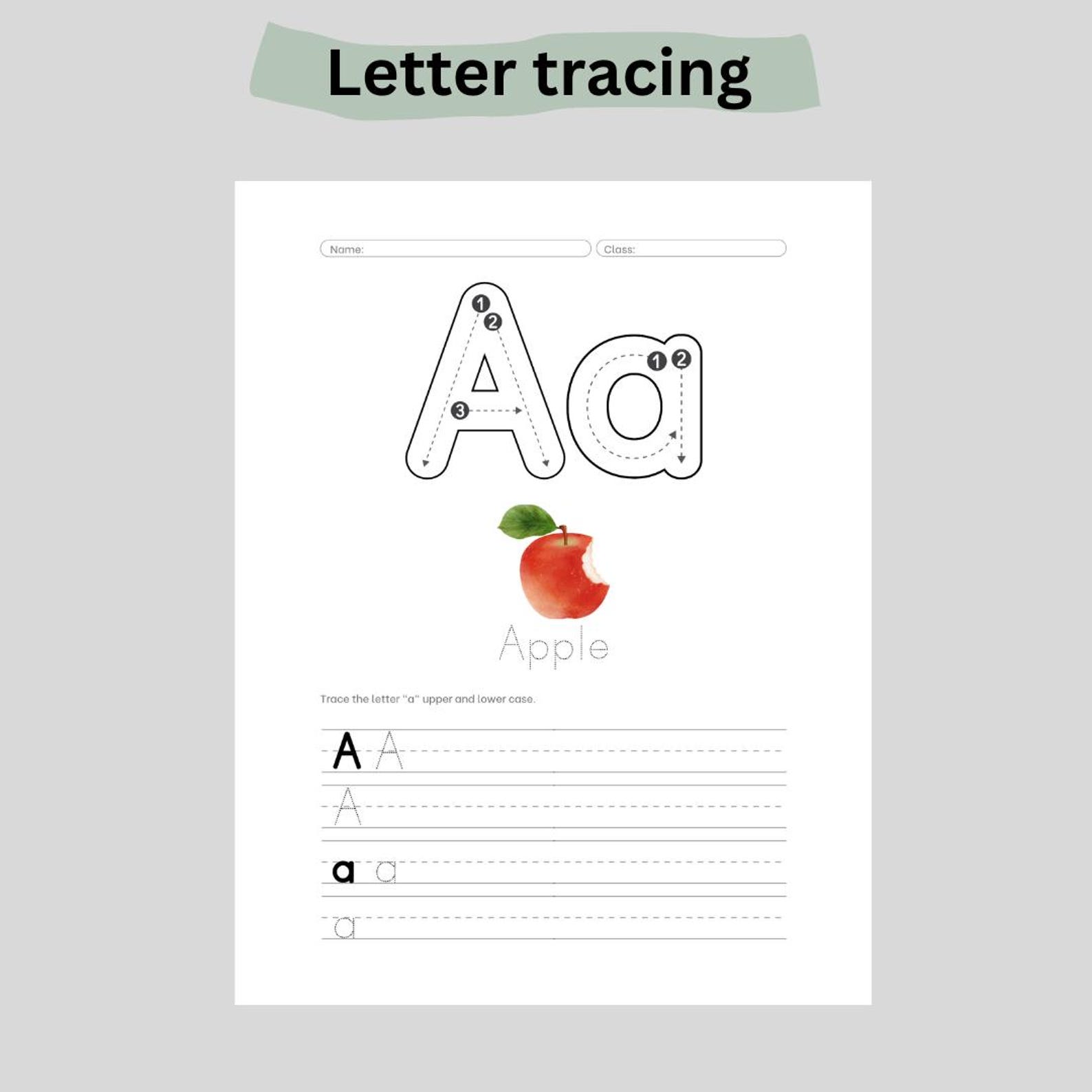 Uppercase & Lowercase Letter Tracing Worksheets(homeschool, Preschool ...