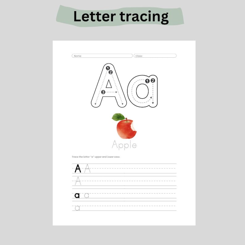 Uppercase & Lowercase Letter Tracing Worksheets(homeschool, Preschool ...