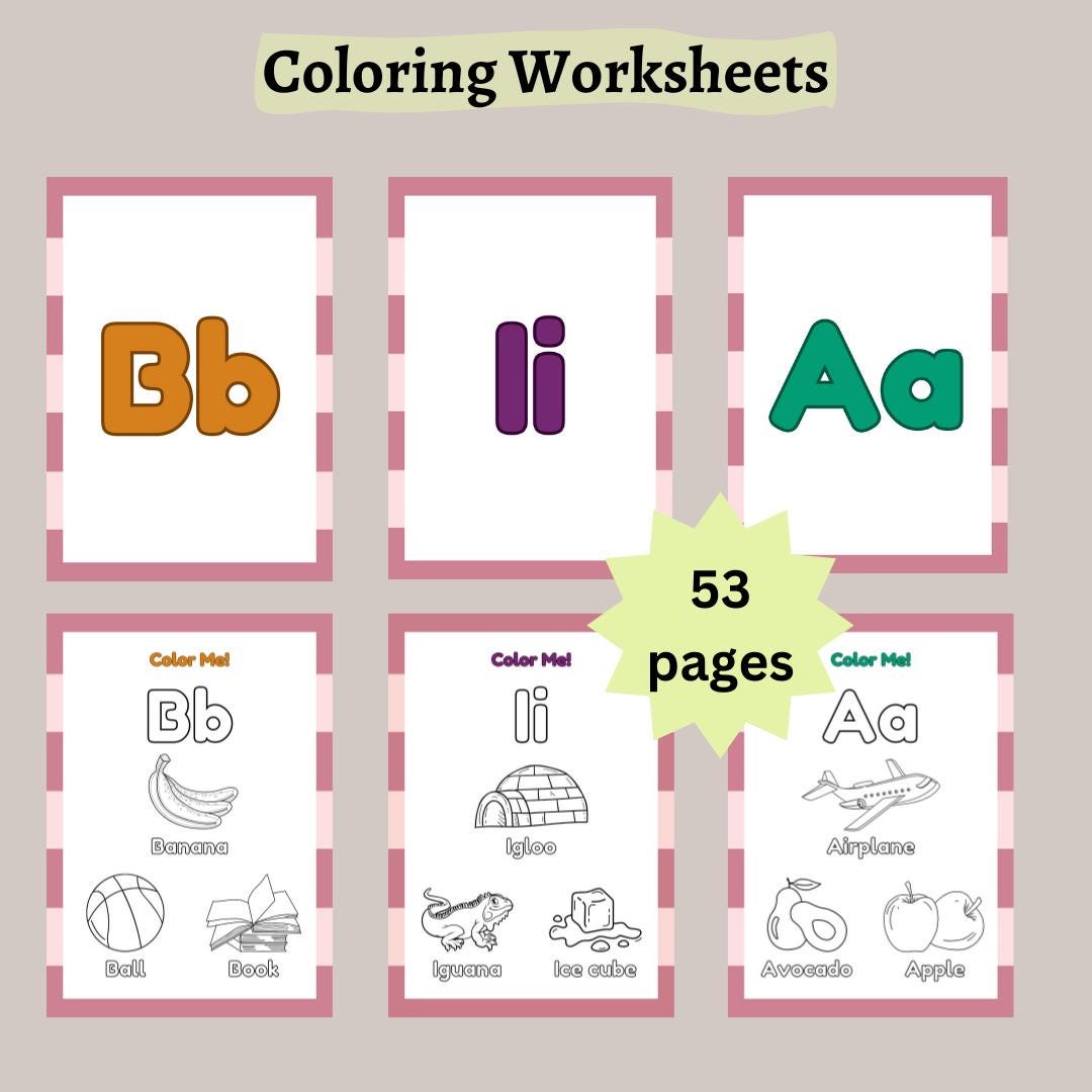A-Z Alphabet Coloring and Tracing Worksheets for Kids (homeschool ...
