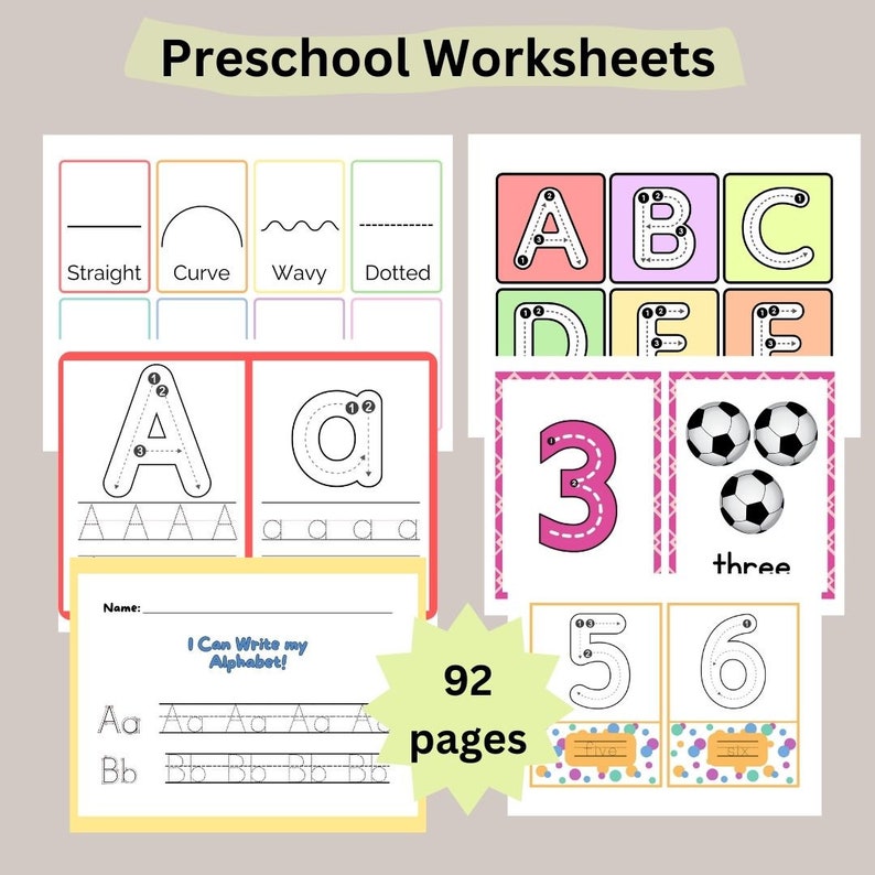 Letters and Numbers Worksheets (homeschool, Preschool, Alphabets A to Z ...