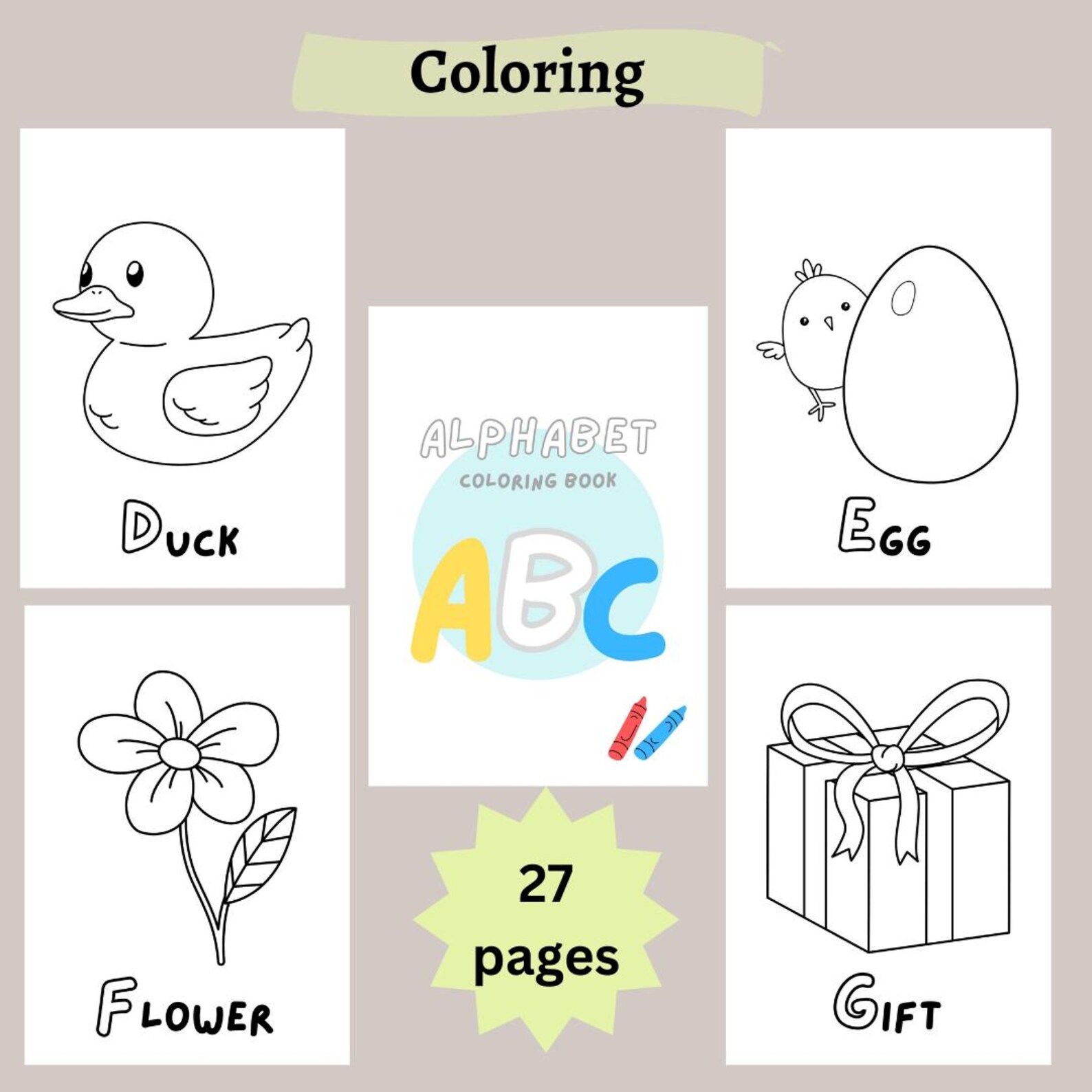 Alphabet Tracing and Coloring Worksheets, Homeschool Printable (digital ...