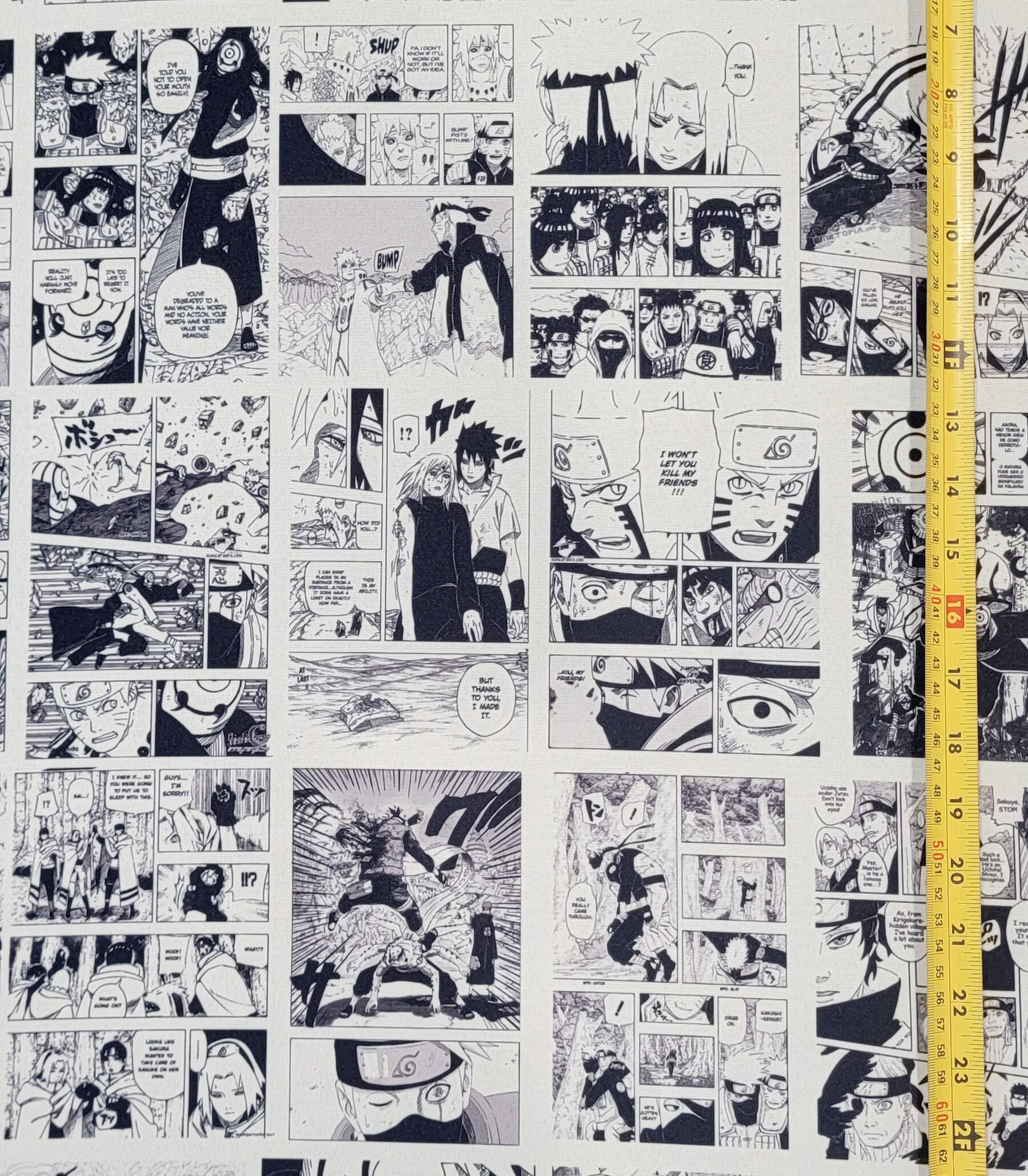 NRTO Anime B/W Manga Fabric Half Yard and 1 Yard Available - Etsy