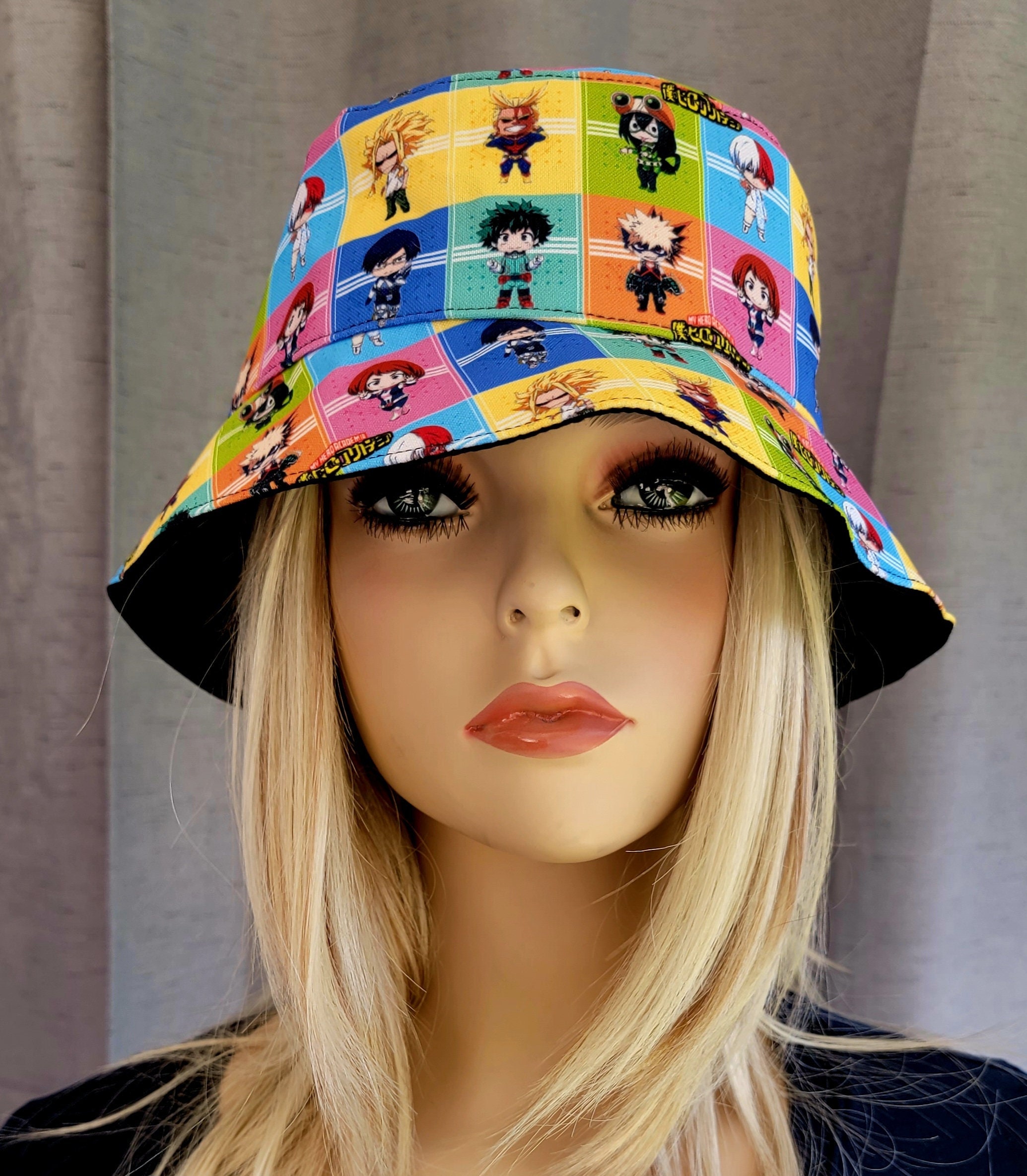 MY HR ACDM Anime Chibi Checkered Bucket Cap / Hat brand New - Etsy ...