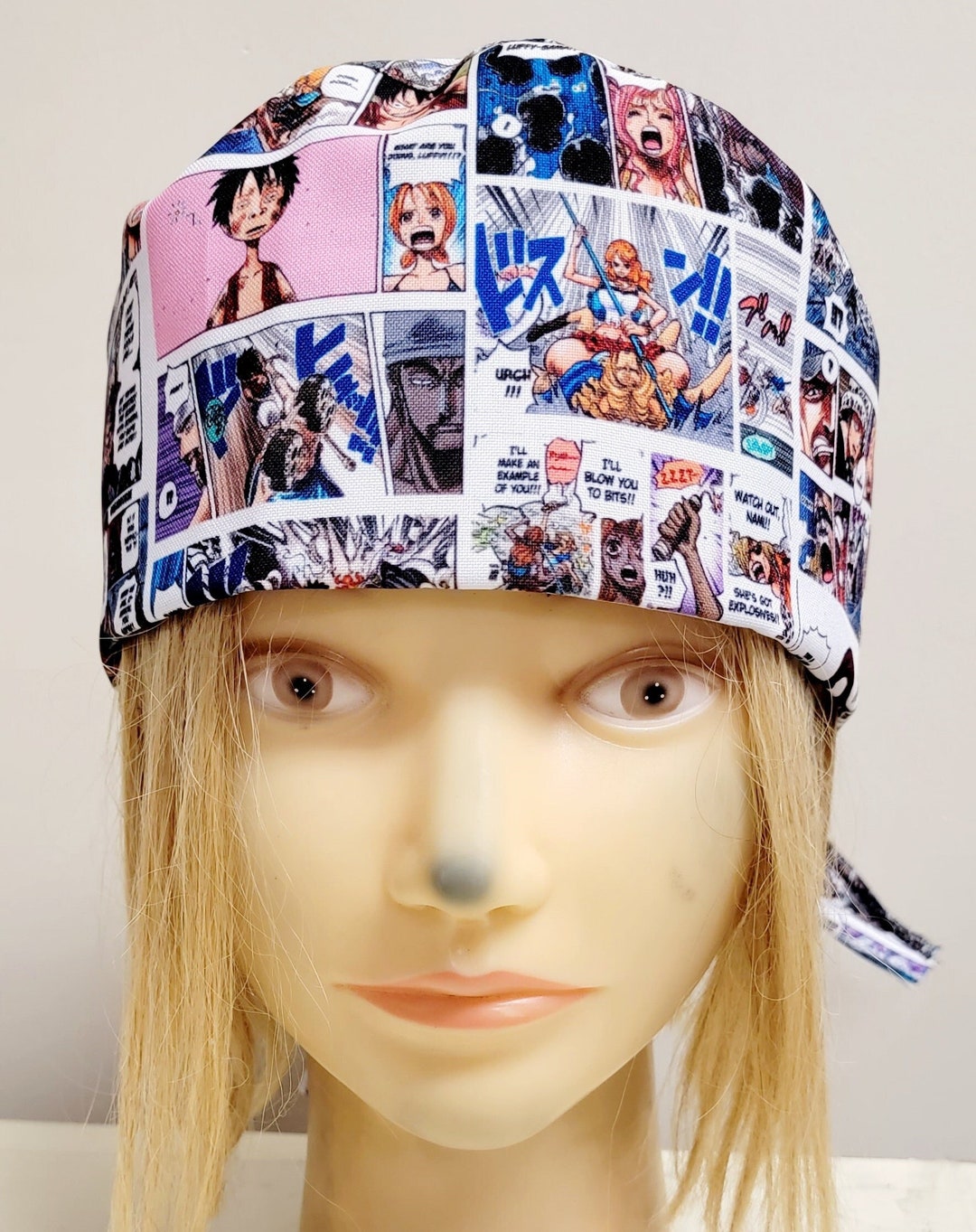 0n3 Piec3 Anime Color Manga Comic Style Medical Scrub Cap - Etsy