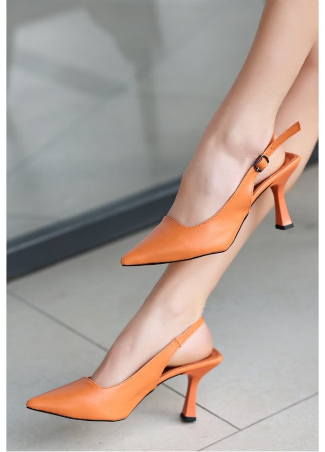 Handmade Olya Orange Skin Color High Heels Stilettos Pumps - Etsy