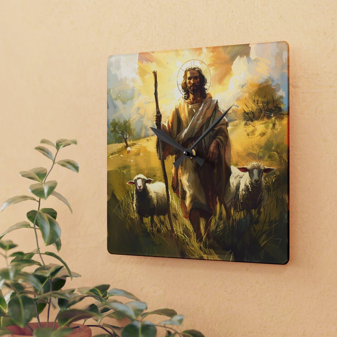 Jesus Acrylic Wall Clock, Christian Decor, Catholic Decor, Christian ...