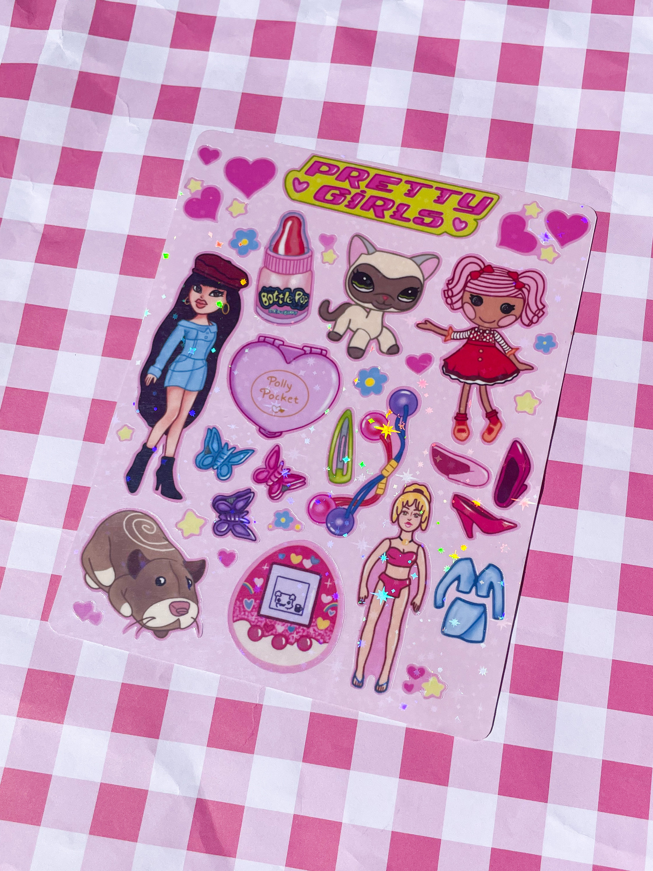 Pretty Girls Sticker Sheet Y2k Aesthetic Stationary Nostalgic Stickers ...