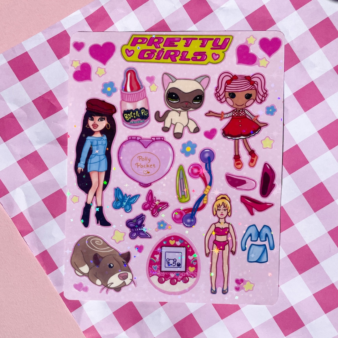 Pretty Girls Sticker Sheet Y2k Aesthetic Stationary Nostalgic Stickers ...