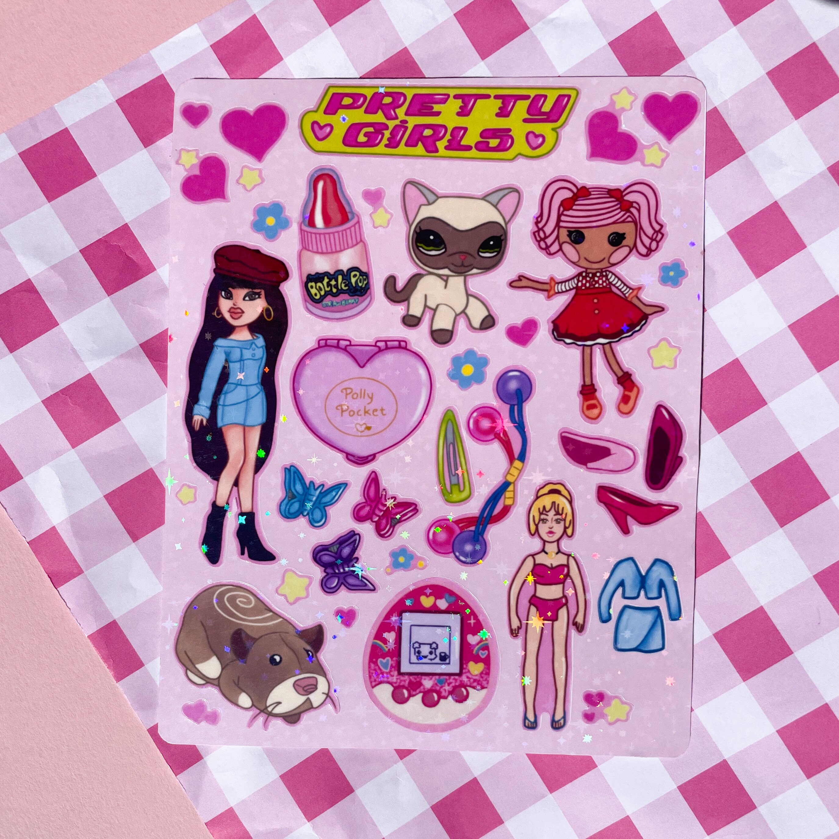 Pretty Girls Sticker Sheet Y2k Aesthetic Stationary Nostalgic Stickers ...