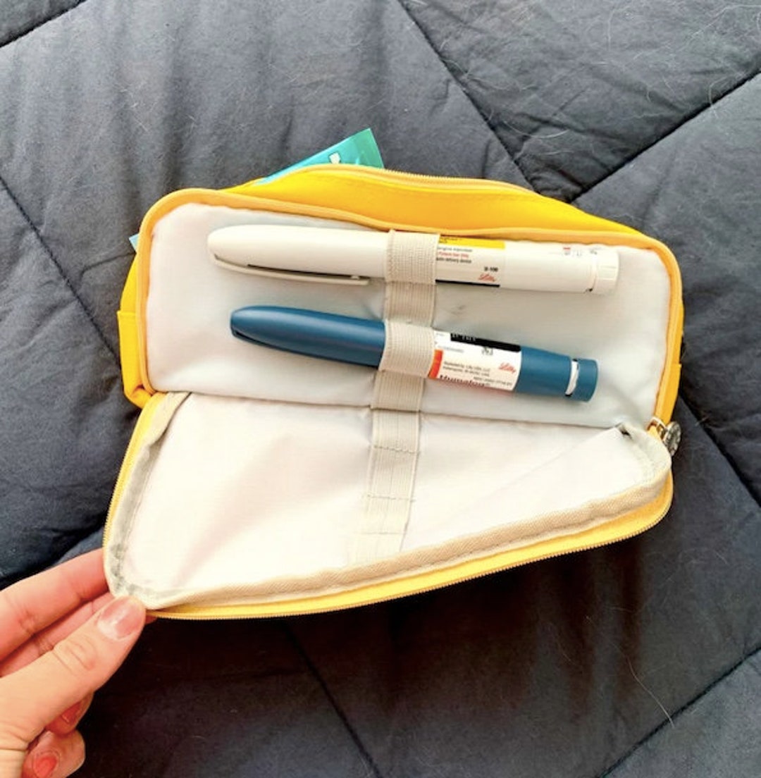 Type 1 Diabetes Insulin Pen Case Bag, 3 Pocket Diabetes Case, Yellow ...
