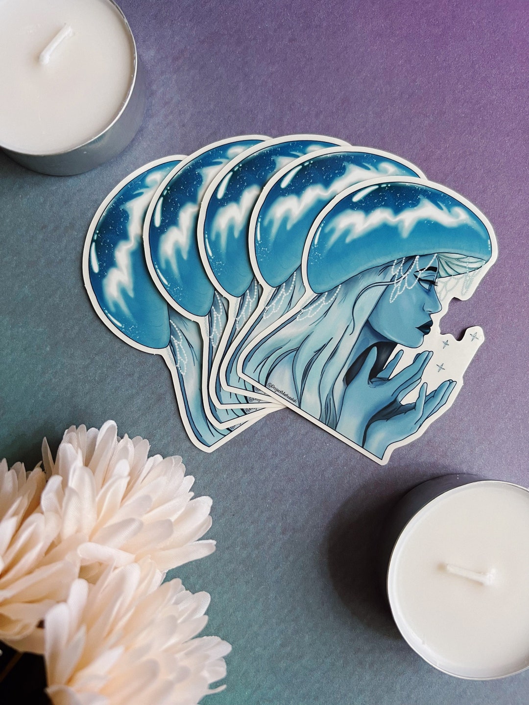Pixie Parasol Clear Vinyl Sticker | Waterproof | Fungi Lady - Etsy