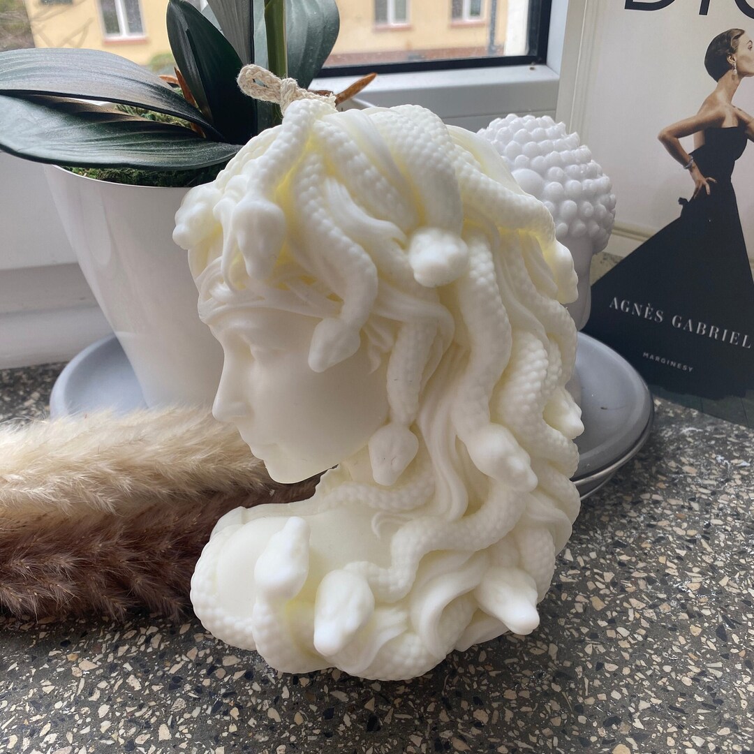 Candle Medusa - Woman With Snakes- Shaped Candle - Sculpture Candle ...