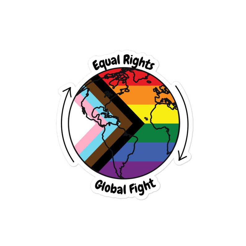 Equal Rights, Global Fight Pride Earth Sticker Equality Decal - Etsy