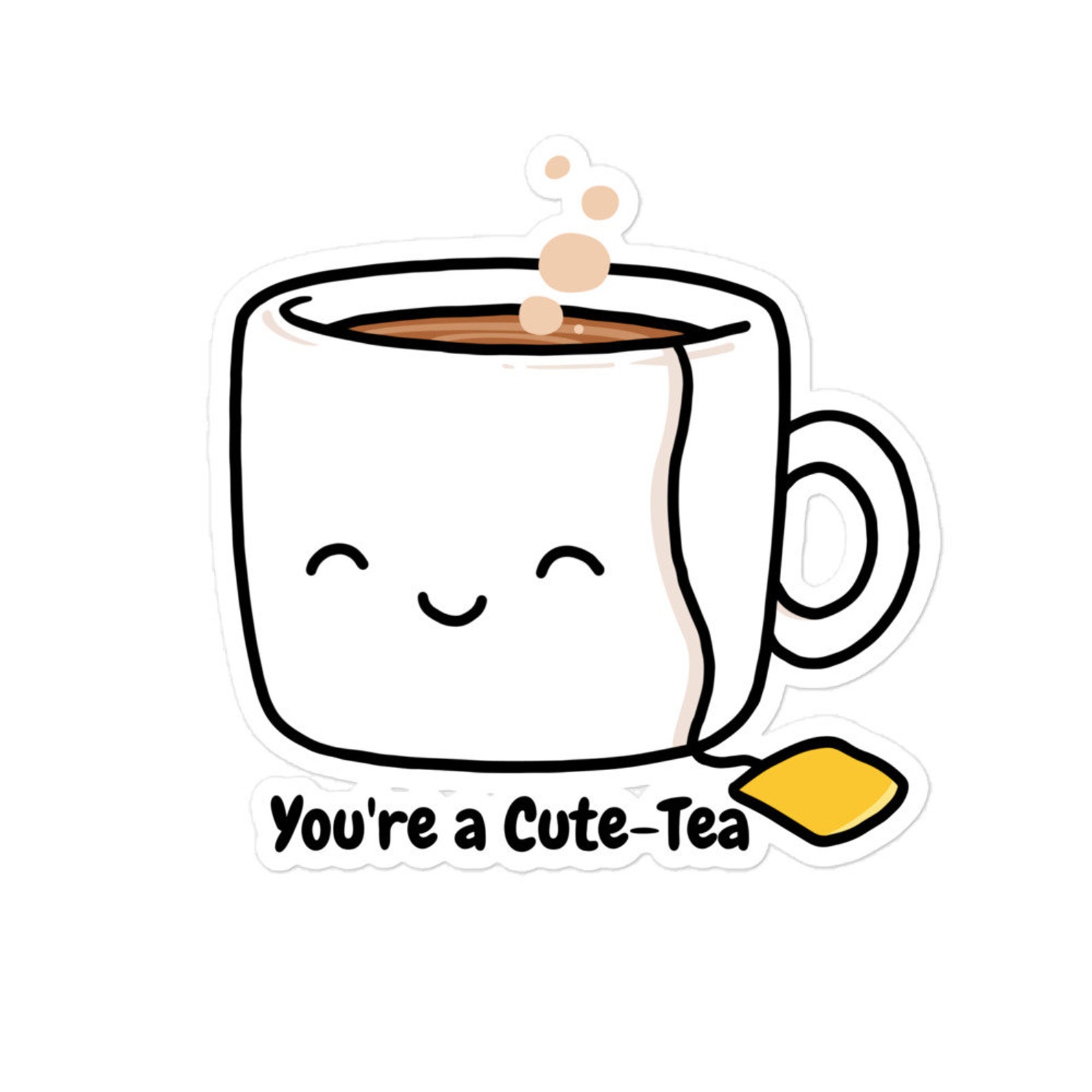 You're a Cute-tea Vinyl Sticker. Tea Decal, Cute, Tea Cup, Coffee ...