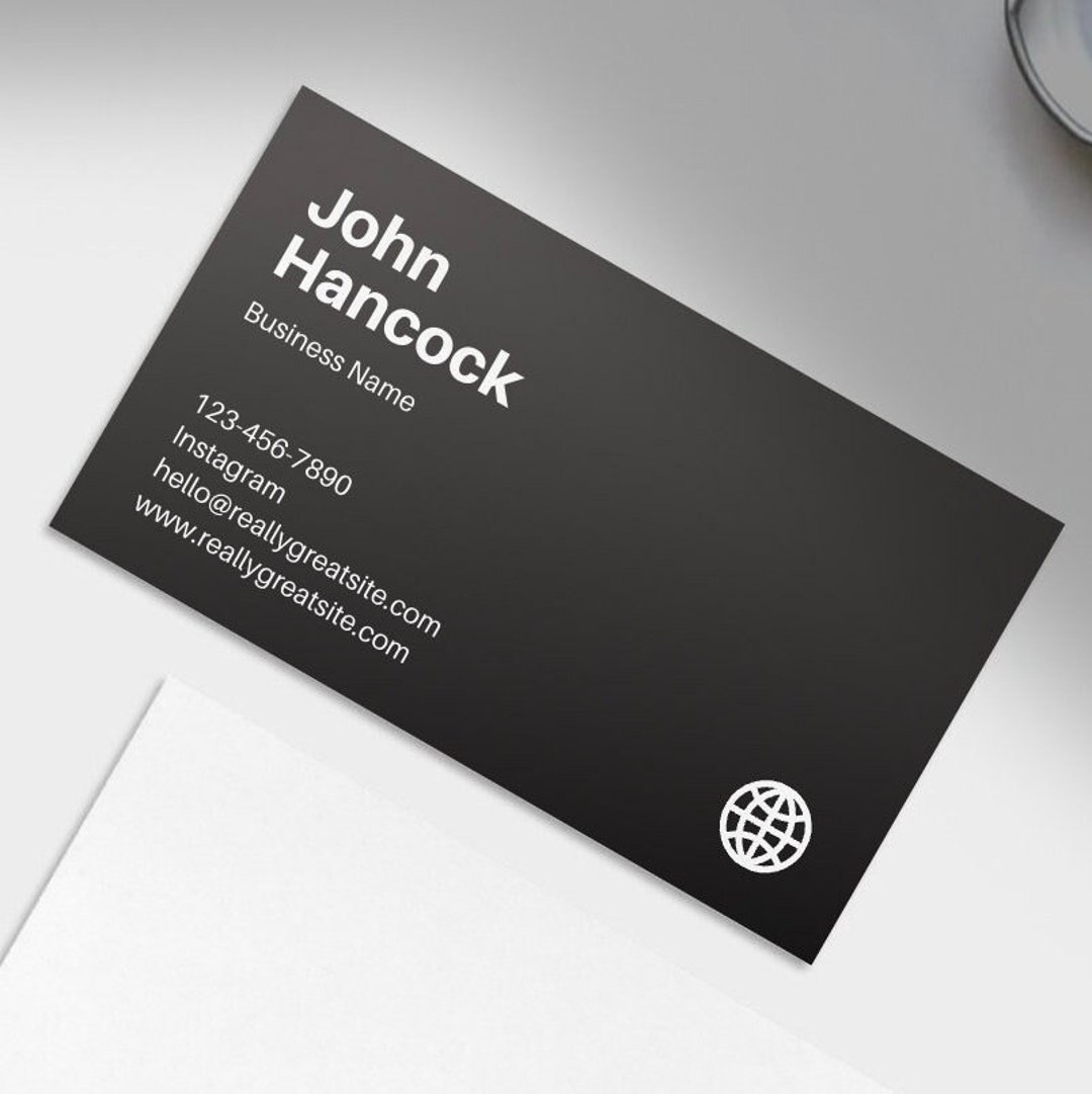 Dark Gray Sleek Business Card - Etsy