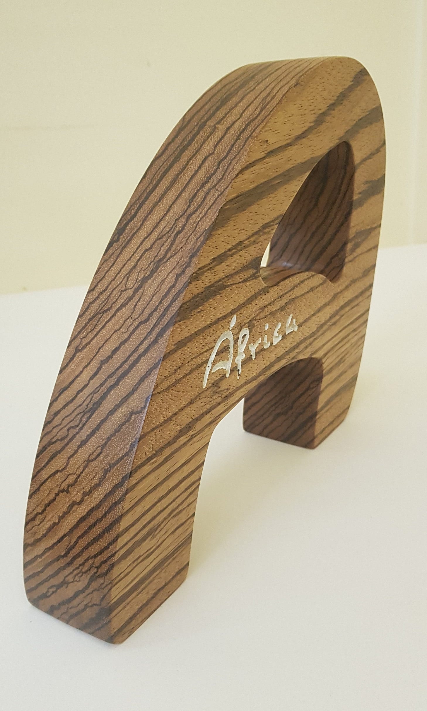 Letter A Decoration in Solid Handmade Zebrano Wood - Etsy