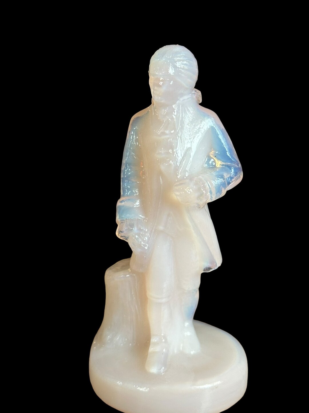 Vintage Boyd Glass Iridescent Pink Colonial Man Trinkets Knicknacks and ...