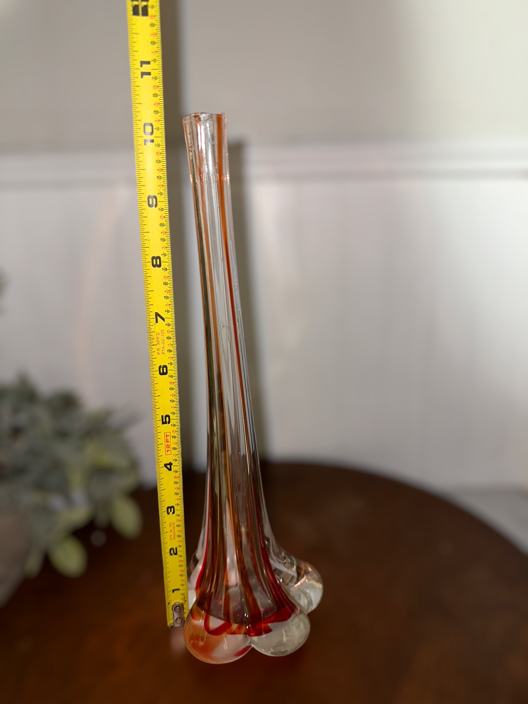 Vintage Art Glass Bud Vase Fluter Red & White Vase - Etsy