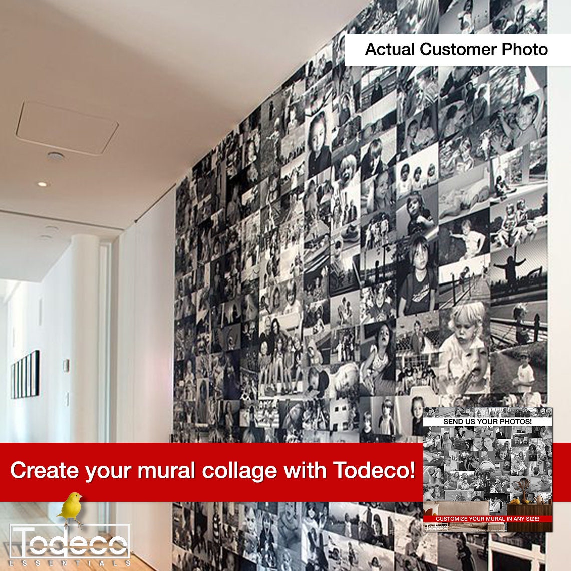 Family Wall Collage, Custom Picture Mural, Family Wall Mural, Photo ...