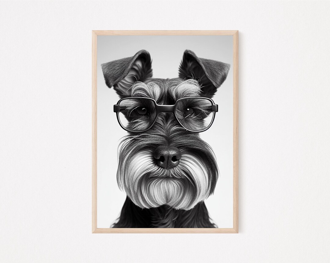 Salt & Pepper Miniature Schnauzer, Miniature Schnauzer Art, Digital ...