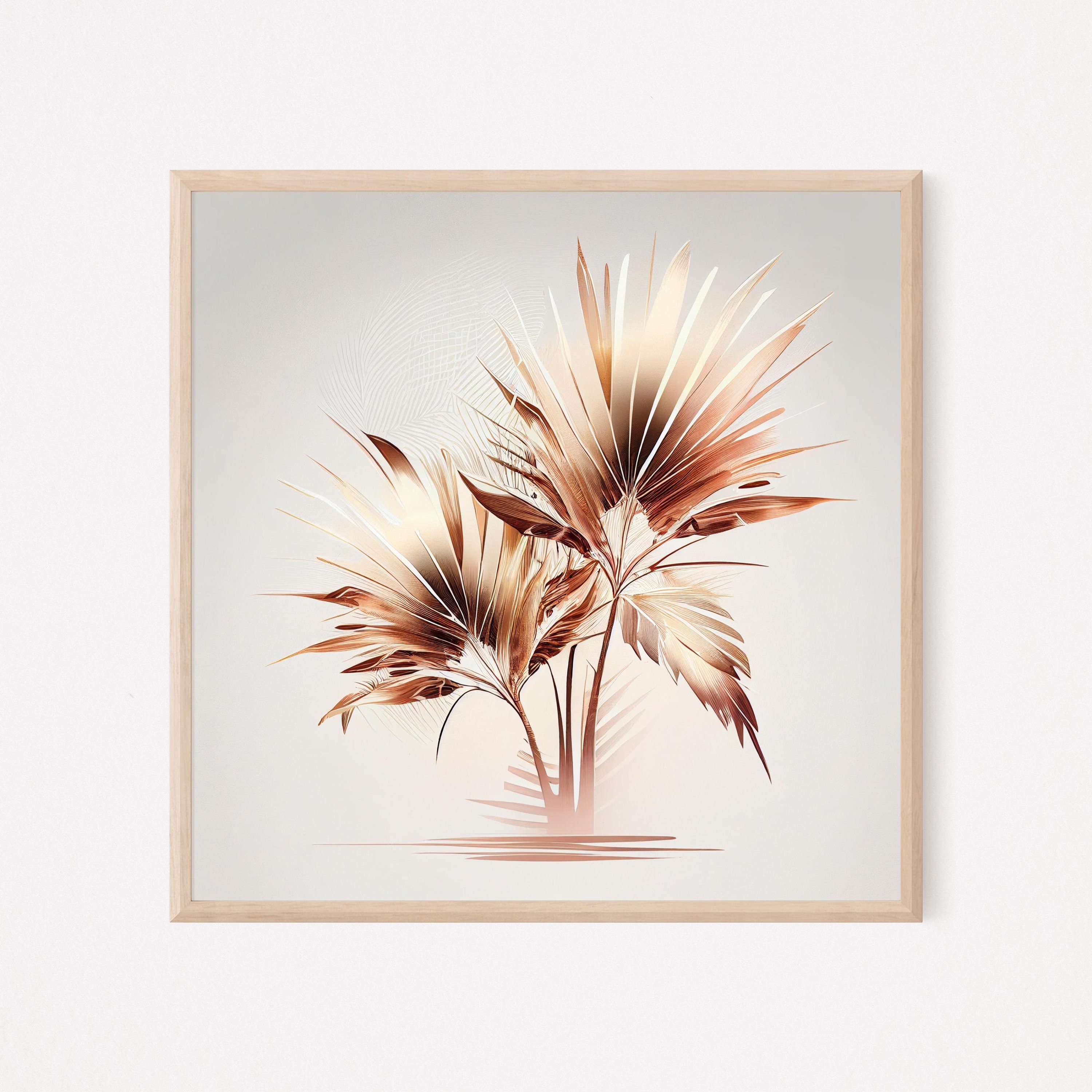 Set of 4 Palm Leaf Prints, Botanical Digital Print, Palm Print Art ...