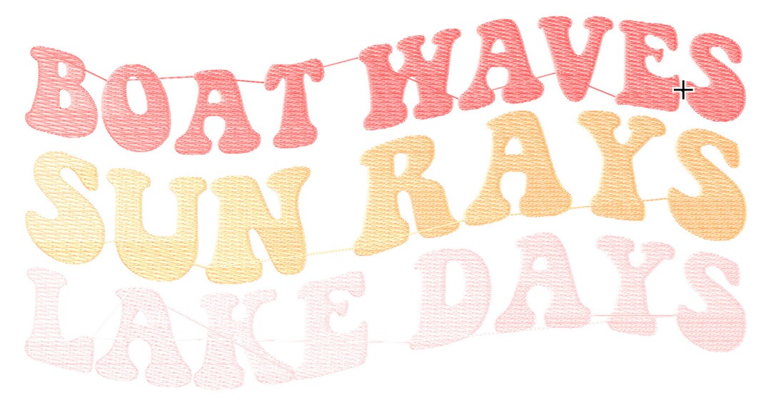 Boat Waves Sun Rays Lake Days Embroidery File in 4 Sizes. - Etsy