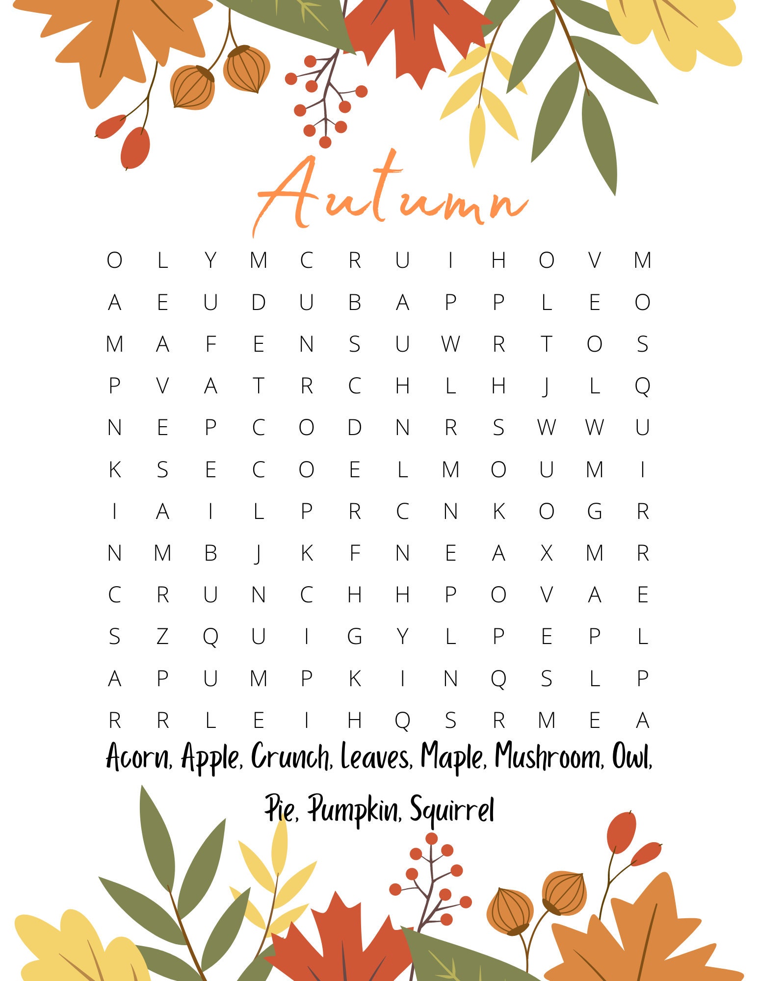 Seasons Word Search Bundle - 4 Puzzles - Spring, Summer, Fall, and ...