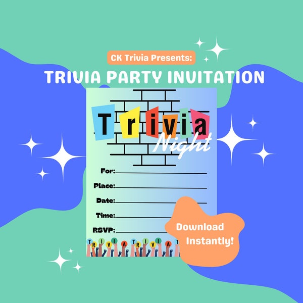 Trivia Night Invitations Printable - Etsy