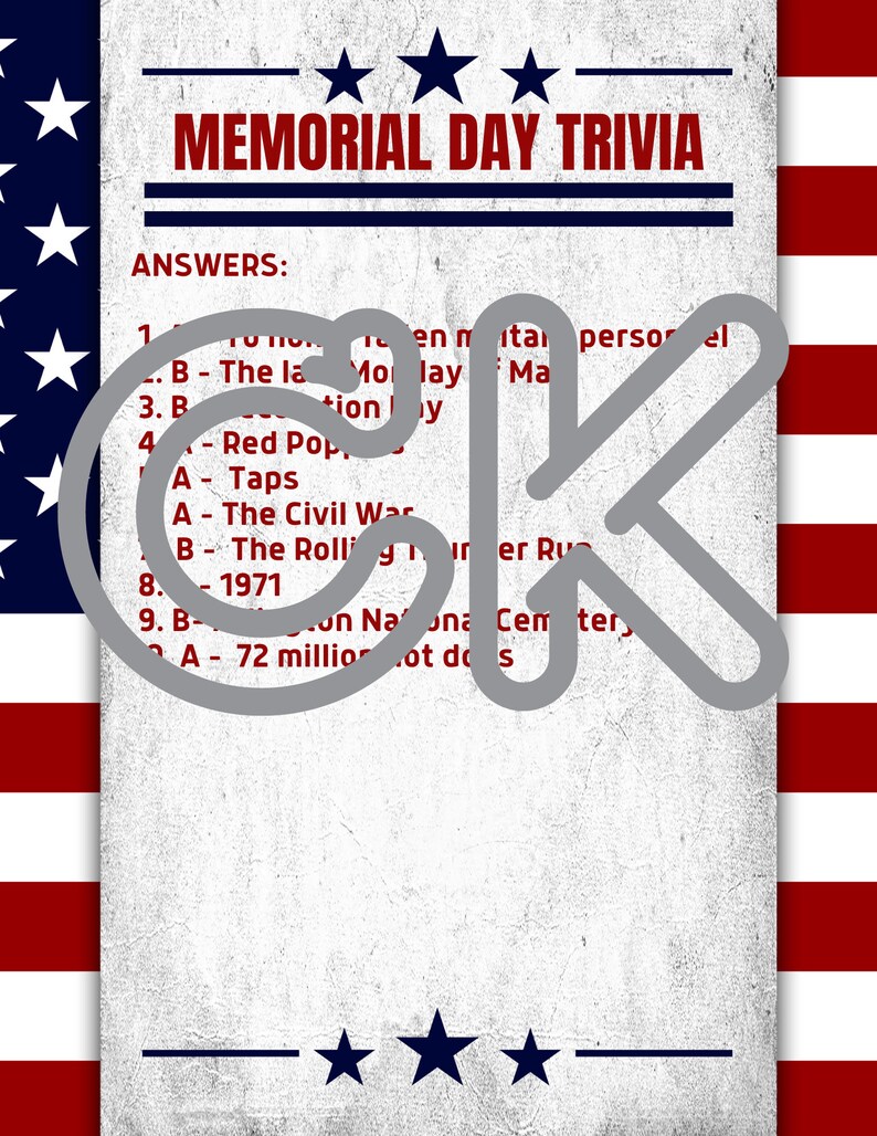 Memorial Day Trivia Game for Families, Memorial Day Trivia for Kids ...