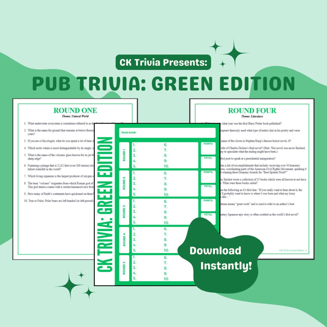 Pub Trivia Bundle: 3 Games, 15 Rounds, & 150 Questions! - Etsy