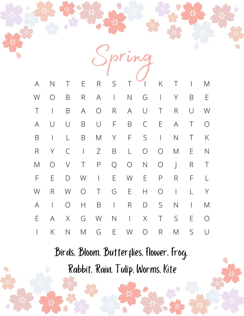 Seasons Word Search Bundle 4 Puzzles Spring Summer Fall - Etsy