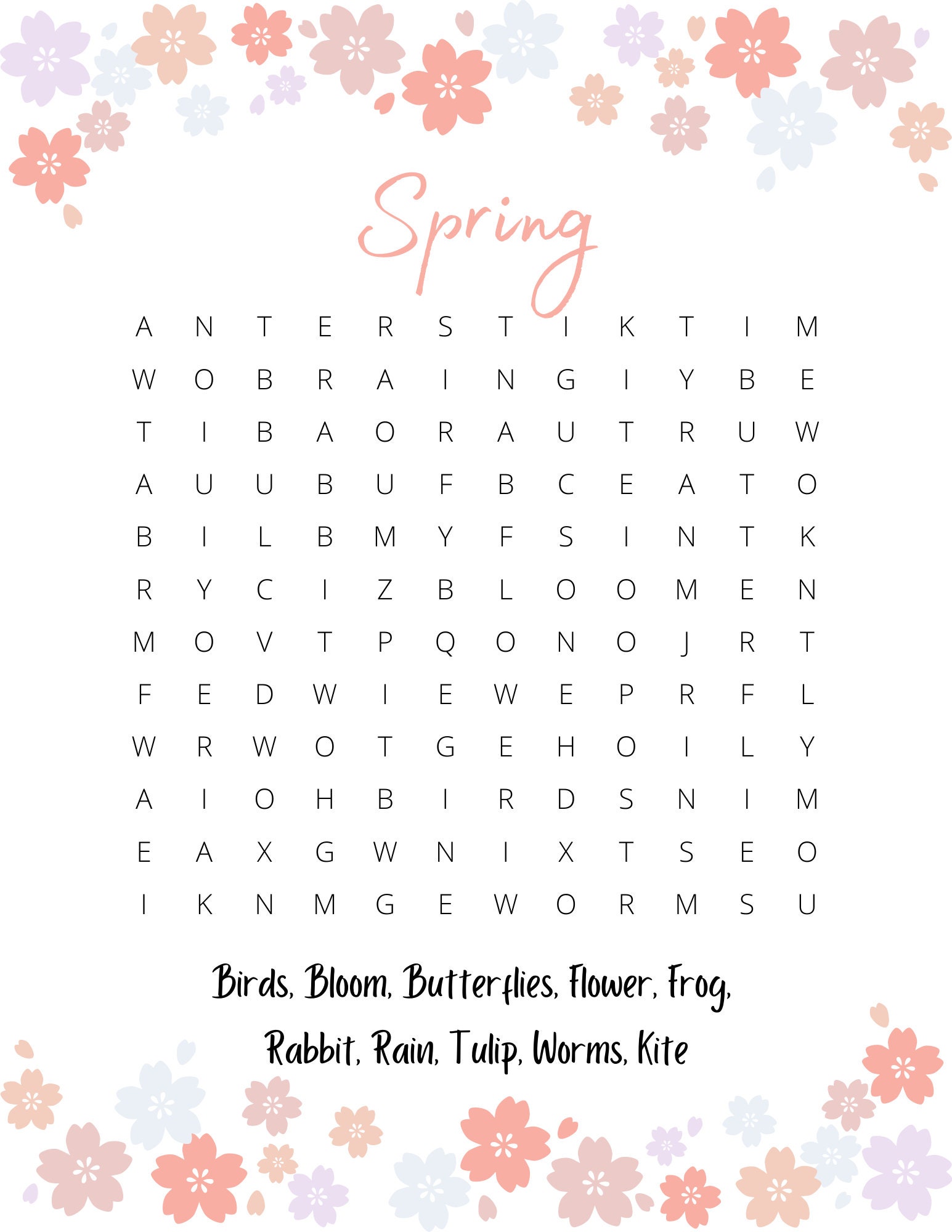 Seasons Word Search Bundle - 4 Puzzles - Spring, Summer, Fall, and ...