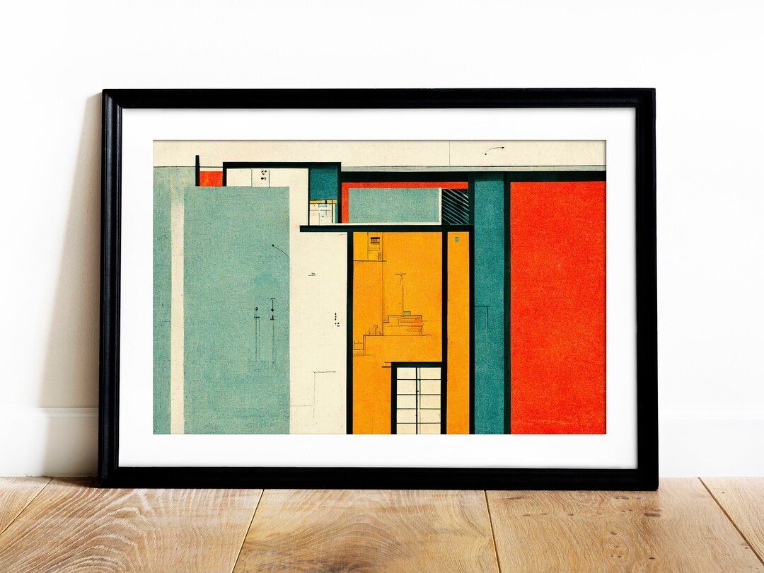 Modern Abstract Cityscape Art Print, Home Decor, Printable Wall Art ...