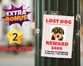 Three Editable Flyers | Missing Cat Sign | Lost Pet Poster | Ten ...