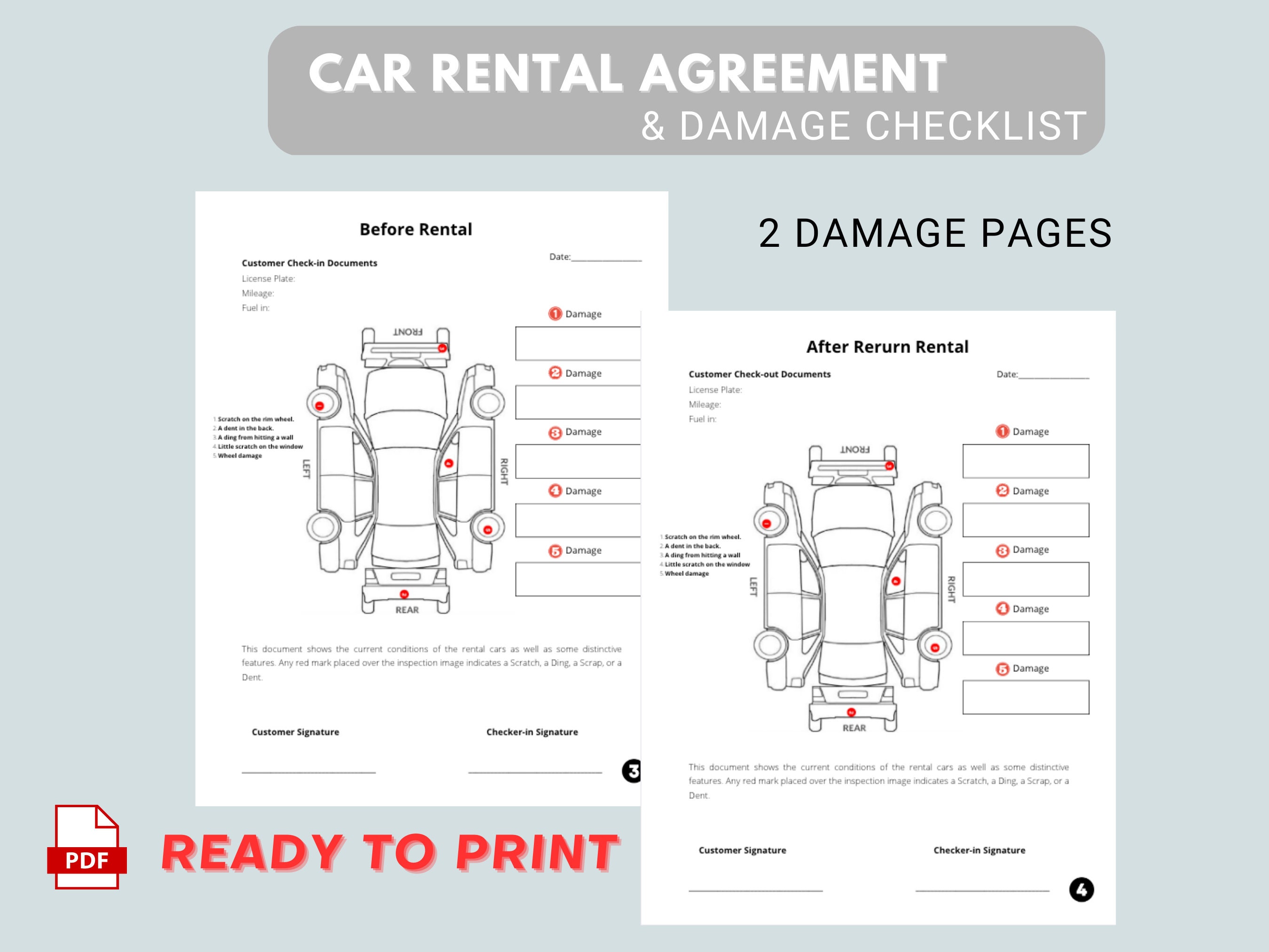 Car Rental Agreement | Vehicle Rental Agreement | Car Rentals Contract ...