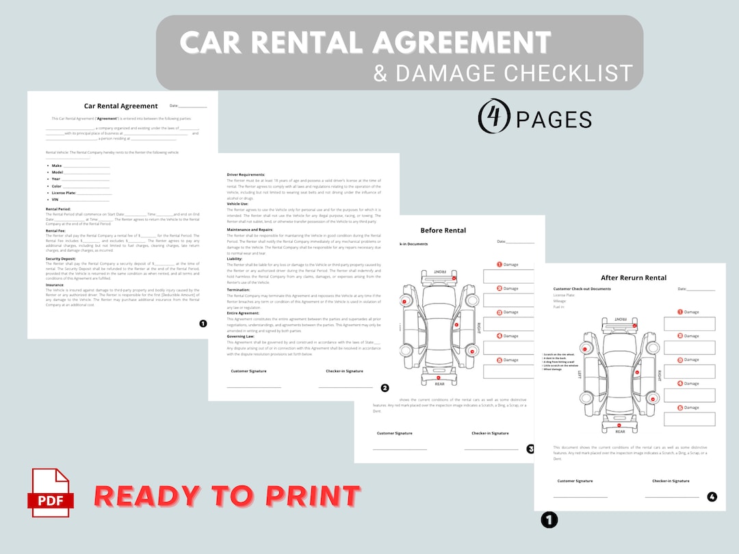Car Rental Agreement | Vehicle Rental Agreement | Car Rentals Contract ...
