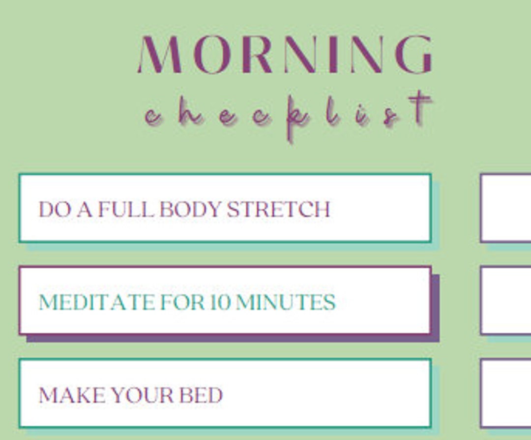 Purposeful Morning Checklist Digital Print - Etsy