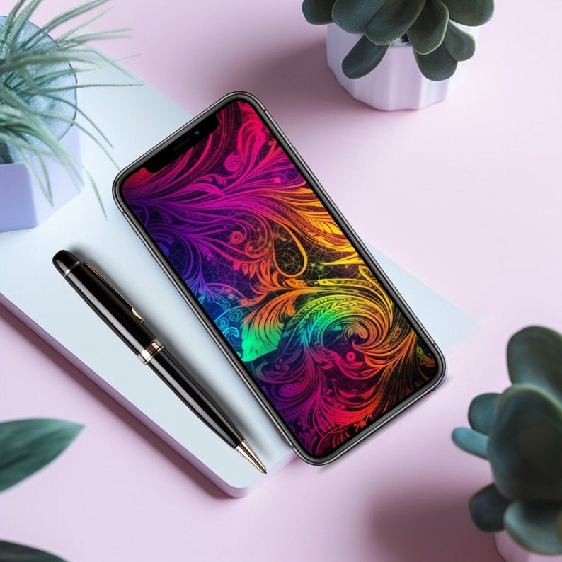 Mobile Phone Pattern Wallpaper Background Bright Wallpaper for Ios ...