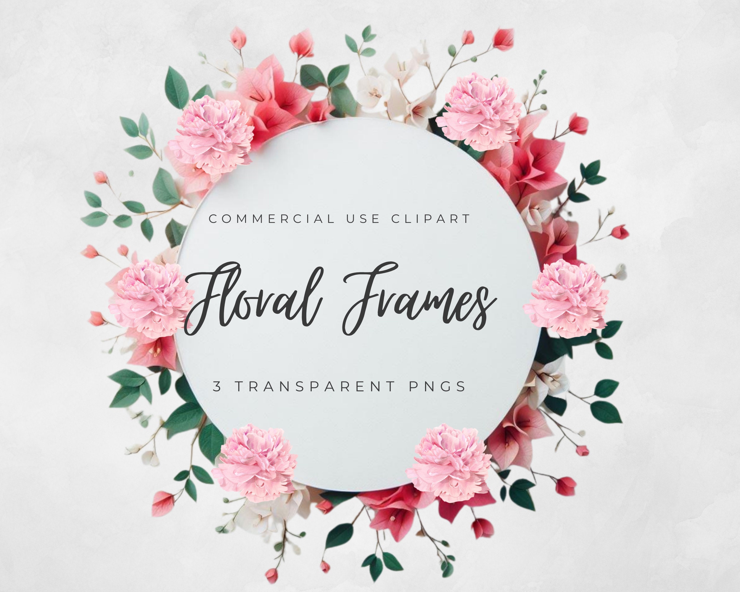 Commercial Use PNG Watercolour Floral Clipart Frame Border, Flower ...