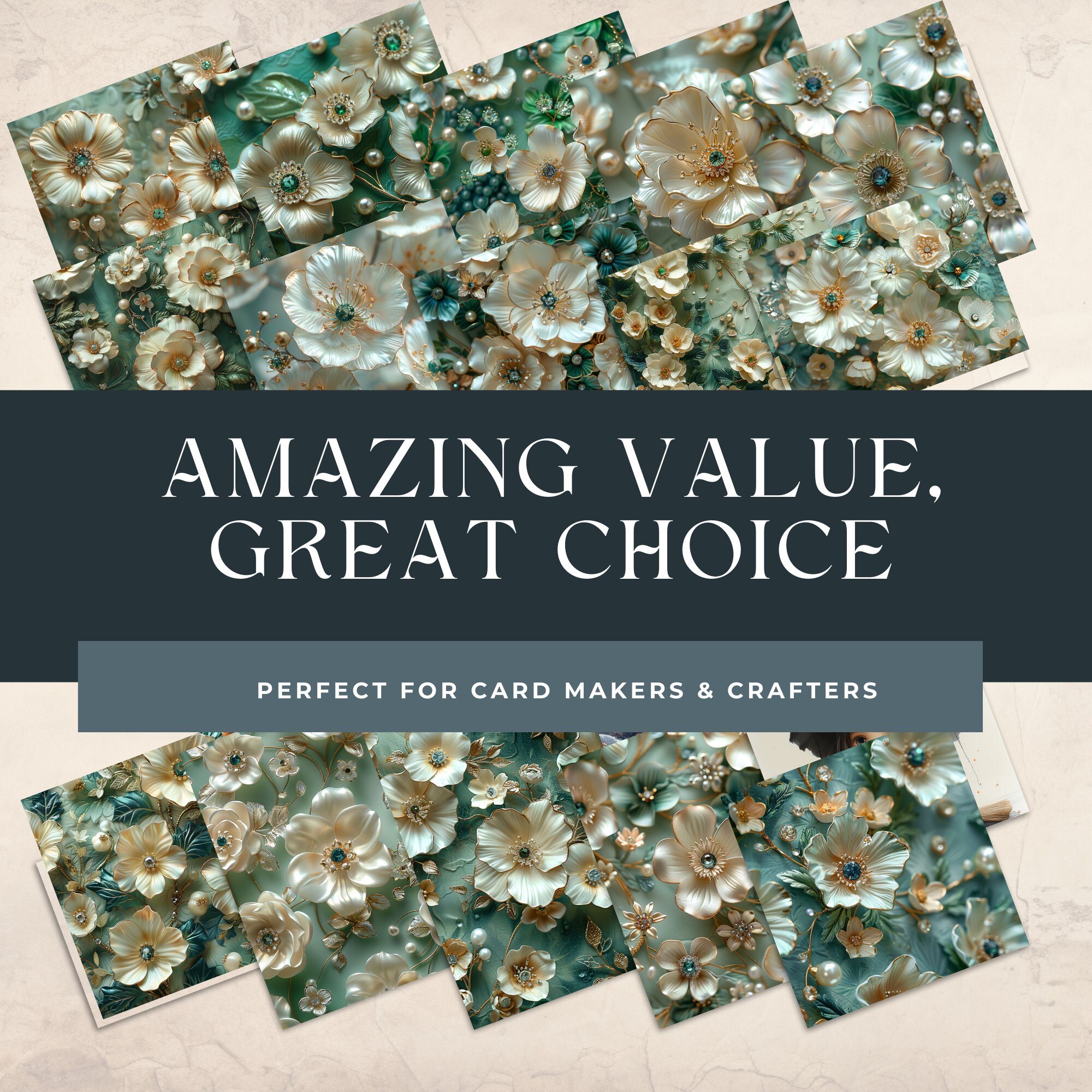 Emerald Envy Digital Paper, Emerald Green Paper, Digital Paper, Emerald ...