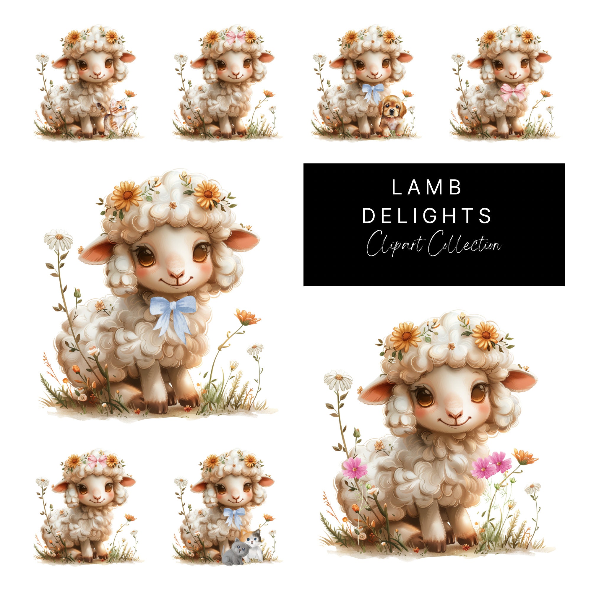 Lamb Clipart, Baby Lamb Clipart, Delight,lamb,cute Lamb Clipart ...