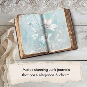 Iridescent Blue Editable Backgrounds for Junk Journals and Weddings ...