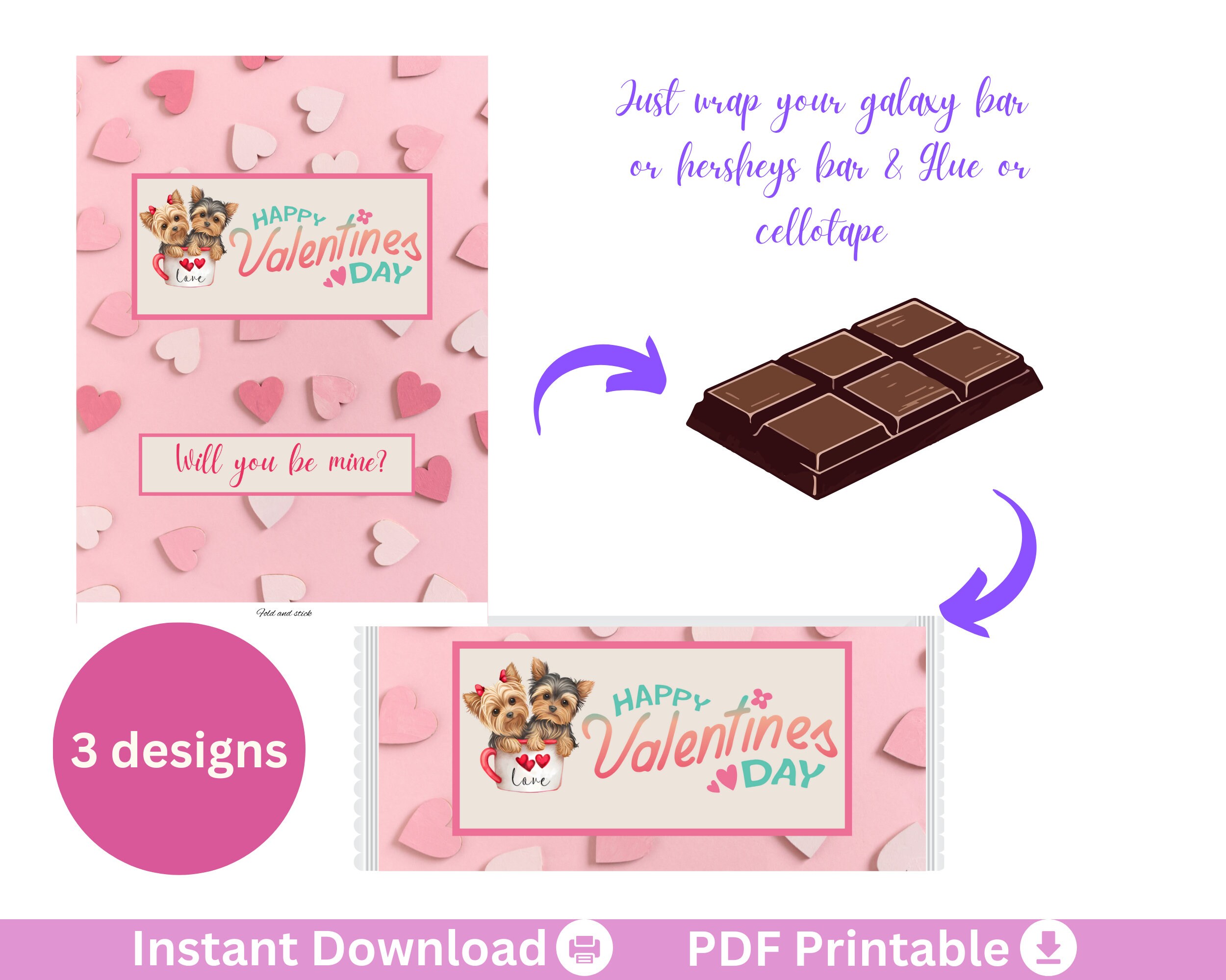 Dog Themed Chocolate Bar Wrapper, Candy Bar Wrapper, Gift for Her ...