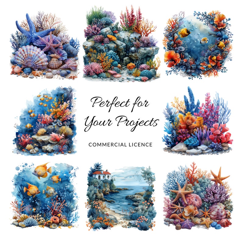 Sea Scene Clipart Scene, Watercolor Scene Clipart, Clipart Clipart ...