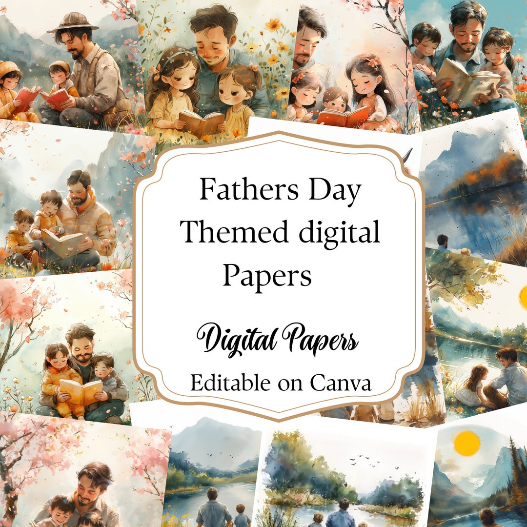Editable Digital Paper, Father Day Digital, Father Father, Father Day ...