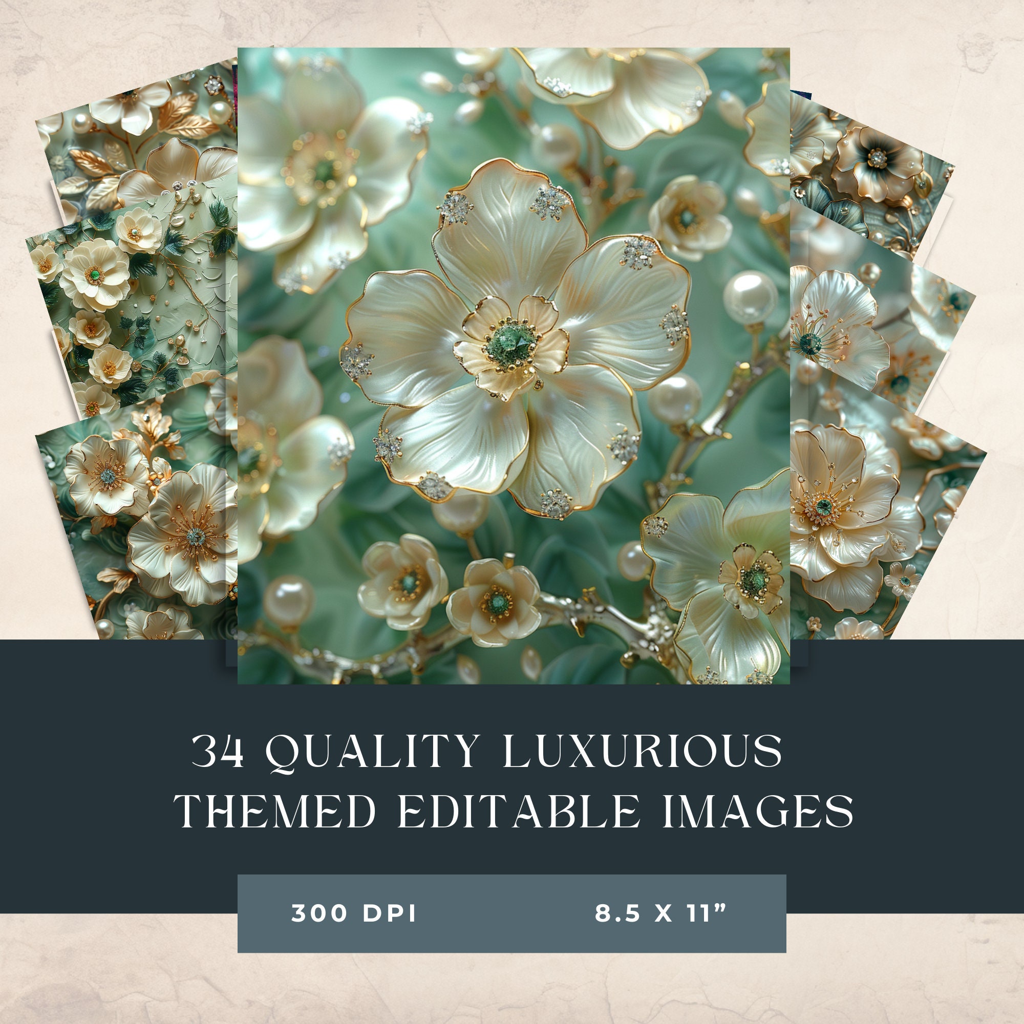 Emerald Envy Digital Paper, Emerald Green Paper, Digital Paper, Emerald ...