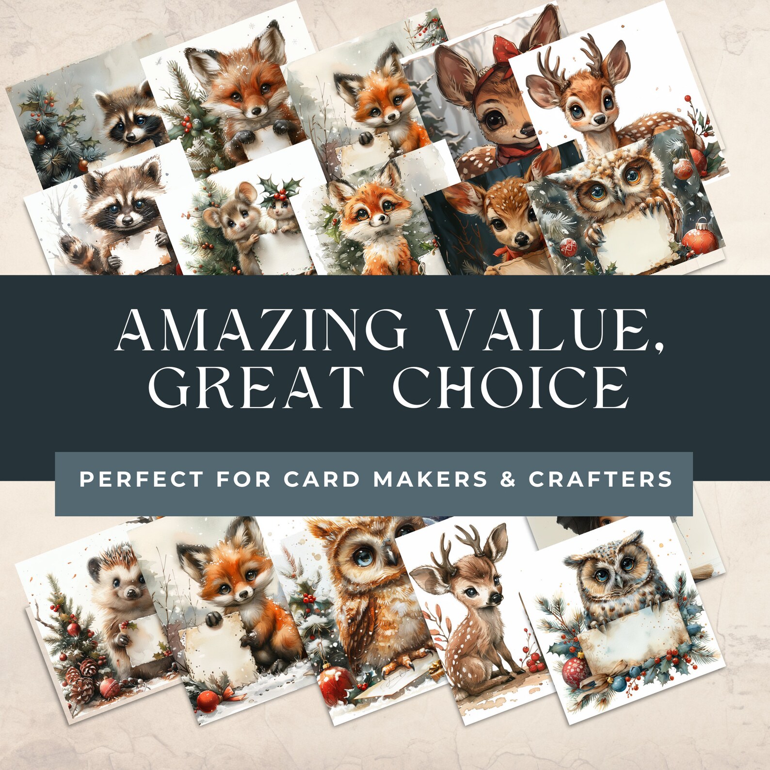 Woodland & Christmas Digital Paper, Digital Paper Christmas the Paper ...